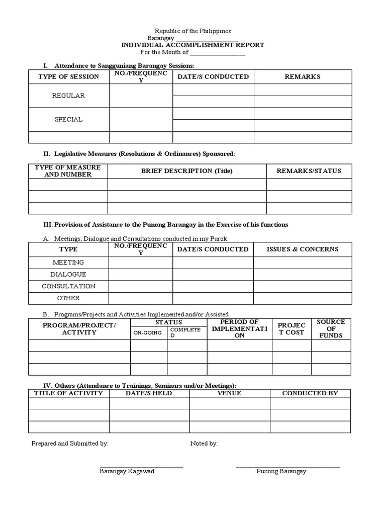Accomplishment Report Individual | PDF