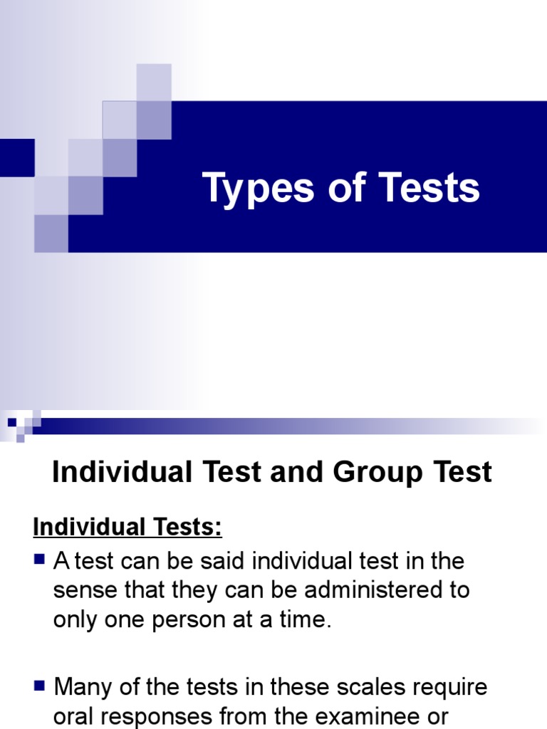 Types Of Tests Pdf