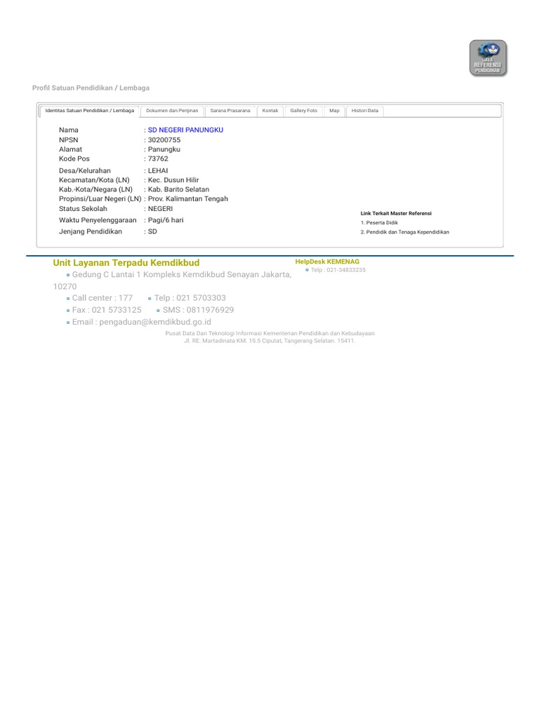 Data Referensi Pendidikan | PDF