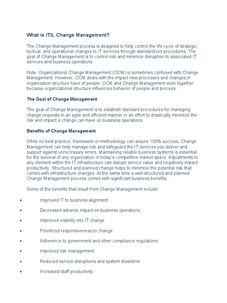 ITIL Change Management | PDF | Itil | Accountability