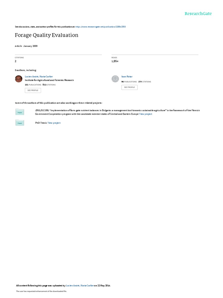 Forage Quality Evaluation | Download Free PDF | Infrared | Lignin