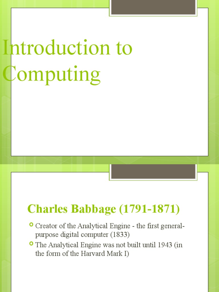 Introduction To Computing | PDF