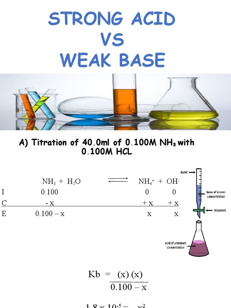 Strong Acid VS Weak Base | PDF | Acid Dissociation Constant | Analysis