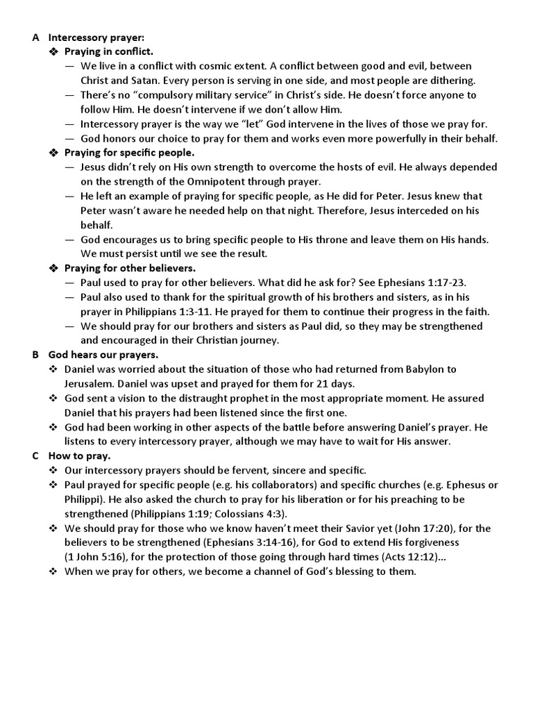 A Intercessory Prayer | PDF | Intercession | Prayer