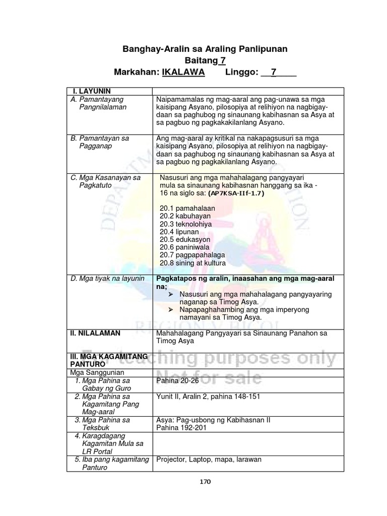 AP G7 Q2 Week 7 (Aralin 19) | PDF