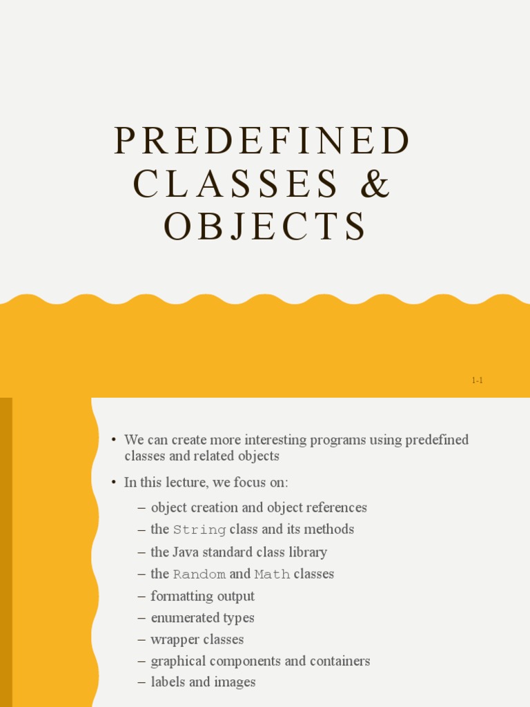 Week4 Predefined Classes And Objects Pdf Class Computer Programming Programming Paradigms