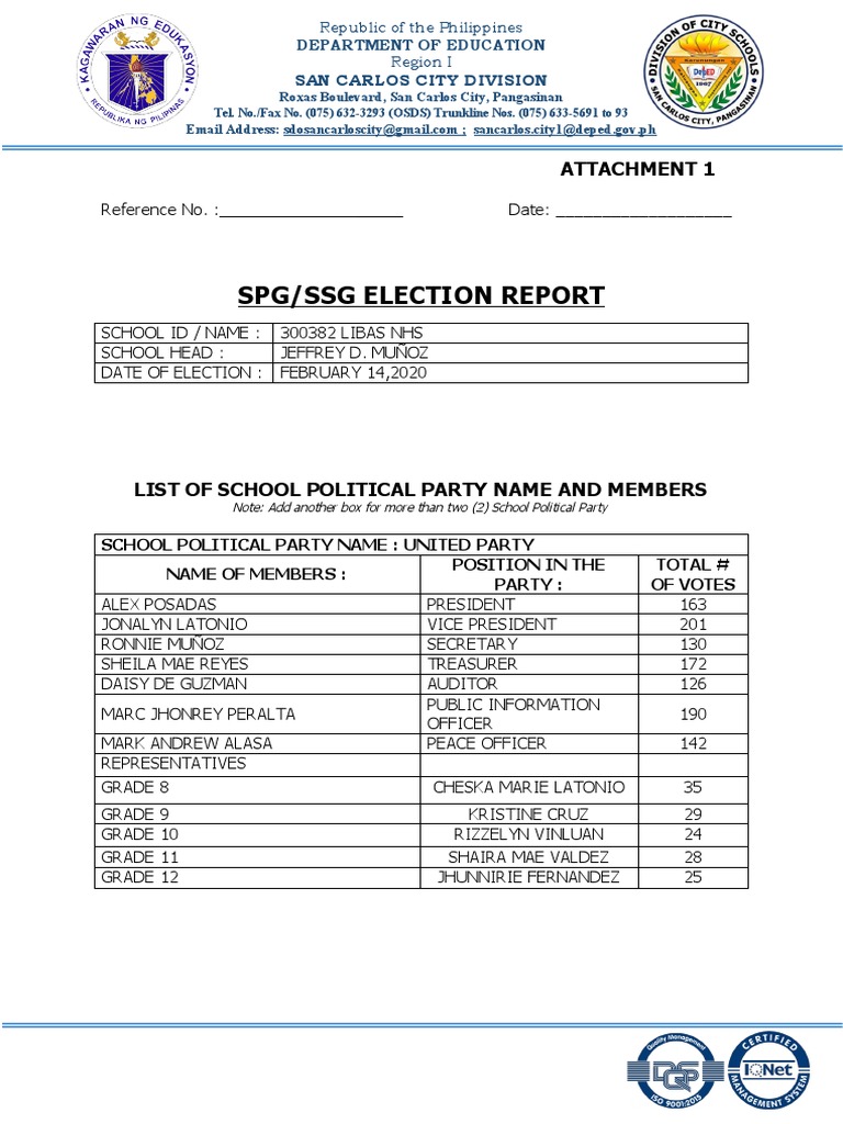 SPG/SSG Election Report: Attachment 1 | PDF