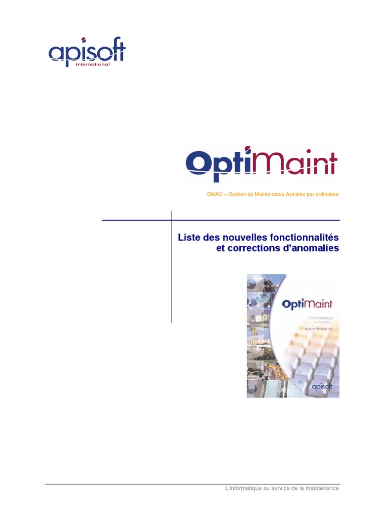 GMAO OptiMaint - Readme PDF | PDF | Microsoft Excel | Logiciel
