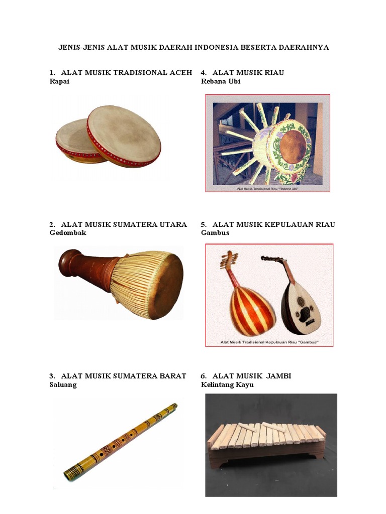 Nama-Nama Alat Musik Beserta Gambarnya 1 | PDF