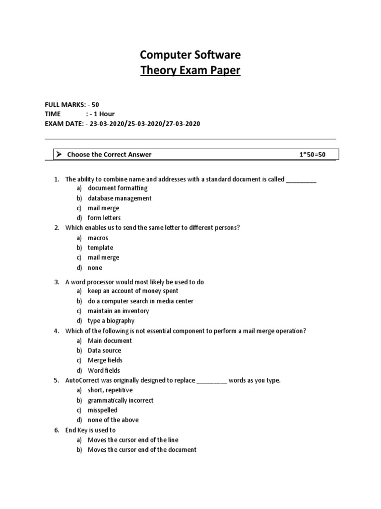 Exam Paper | PDF