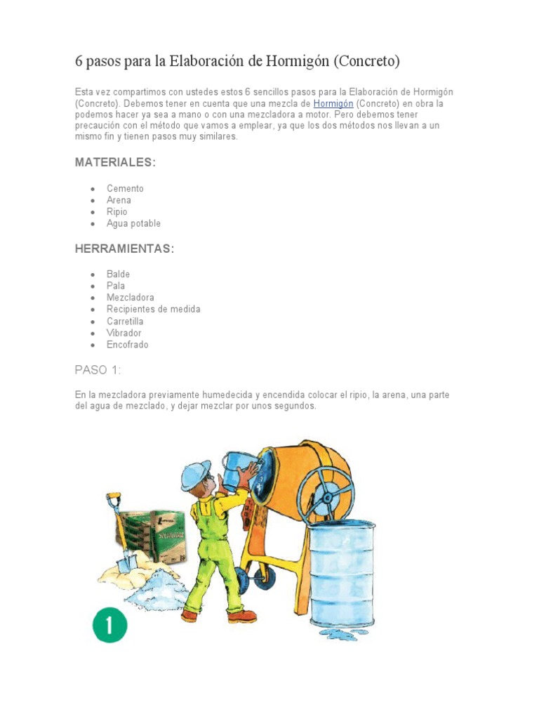 6 Pasos para La Elaboración de Hormigón | PDF