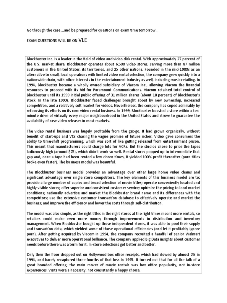 Case Study For End Term Exam BBA-IV-BCom IV | PDF | Netflix | Marketing