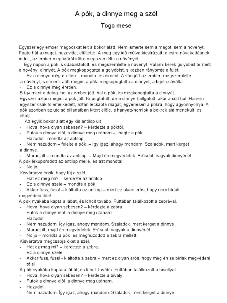 A Pok A Dinnye Meg A Szel | PDF