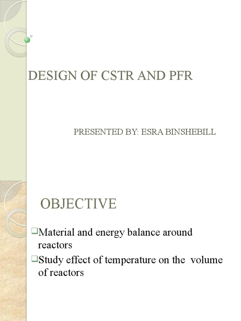 Design of CSTR and PFR Reactors | PDF