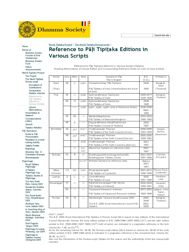 Tipitaka Editions | PDF | Pali | Thailand