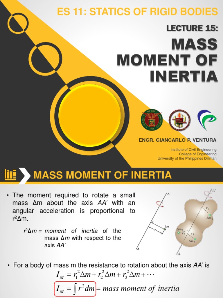 ES 11 Lec 15 Mass Moment of Inertia | PDF | Rotation Around A Fixed ...