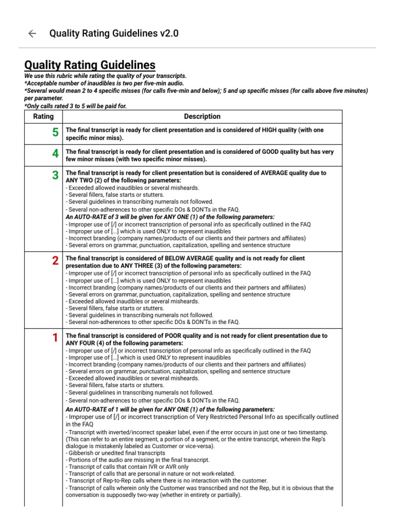 QA WORLD Quality Rating Guidelines v2.0 | Download Free PDF | Semiotics ...