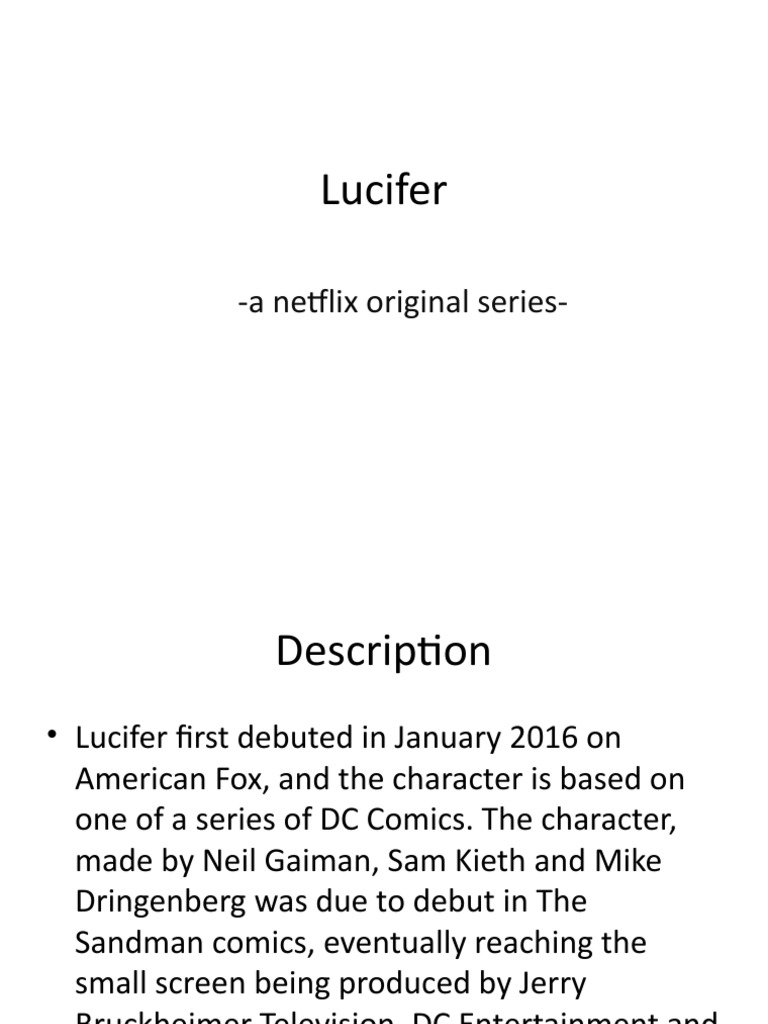 Lucifer: - A Netflix Original Series | PDF | Mystery, Thriller & Crime ...