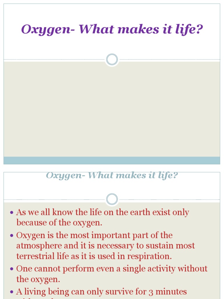 Oxygen-What Makes It Life? | PDF