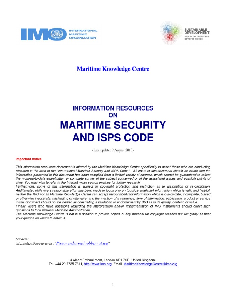 Maritime Security and Isps Code | PDF | Shipping | Water Transport