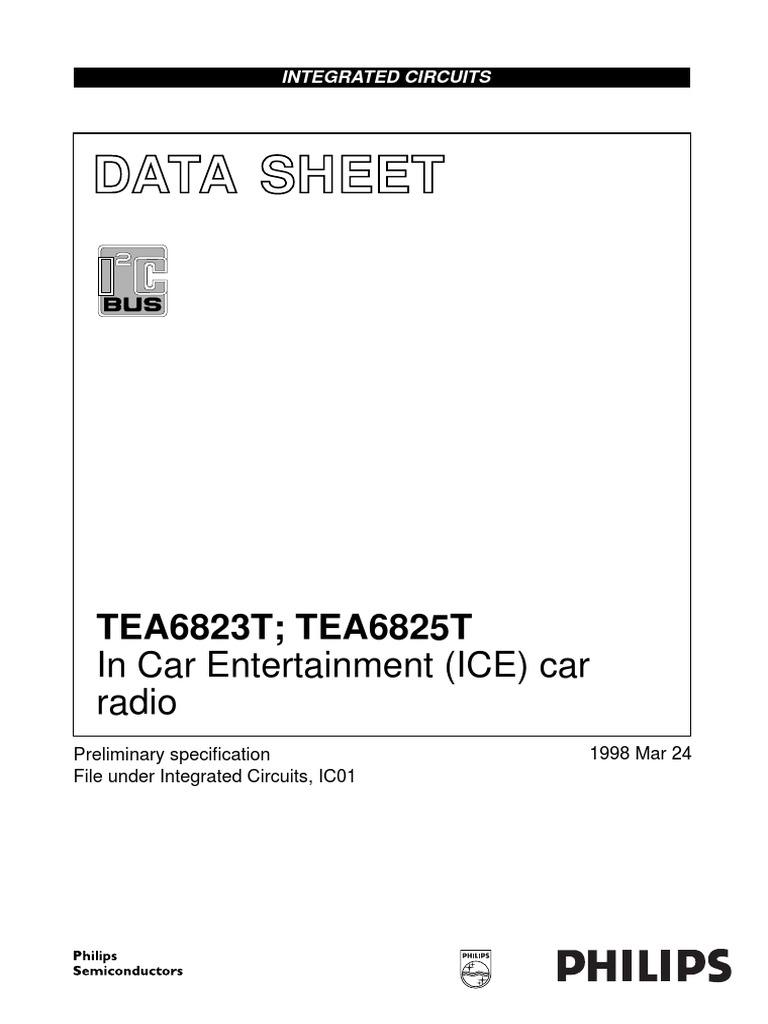 Data Sheet: TEA6823T TEA6825T | PDF | Detector (Radio) | Frequency ...