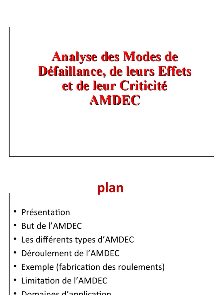 Presentation Amdec | PDF | Informatique et technologies de l'information | Science