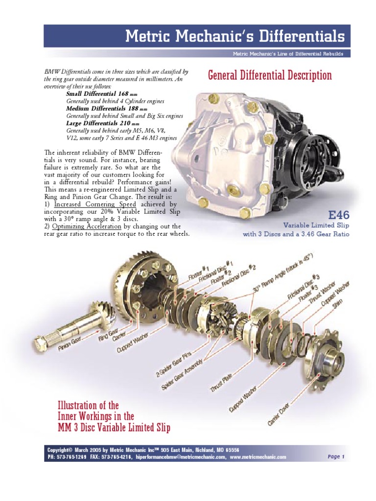 BMW Differentials | PDF | Gear | Transmission (Mechanics)