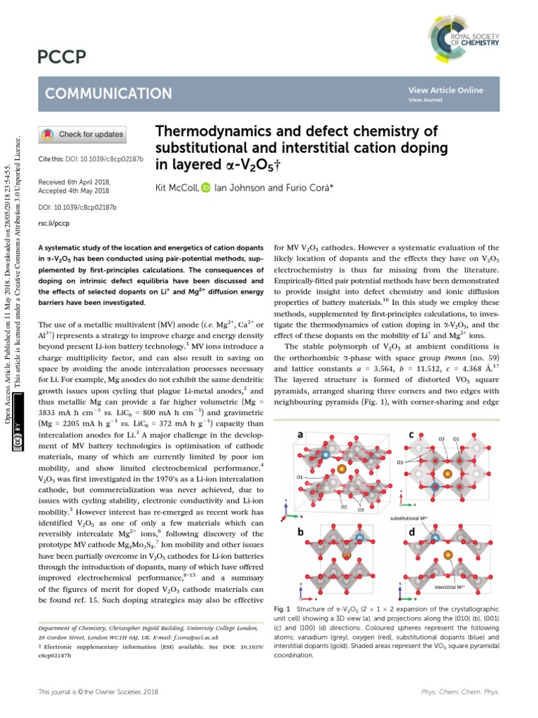 Communication: Thermodynamics and Defect Chemistry of Substitutional ...