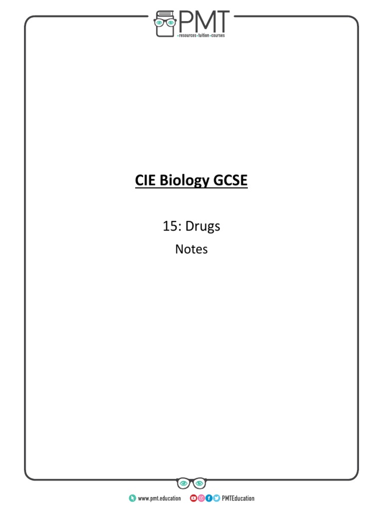 Summary Notes - Topic 15 Drugs - CIE Biology IGCSE | PDF | Cigarette ...
