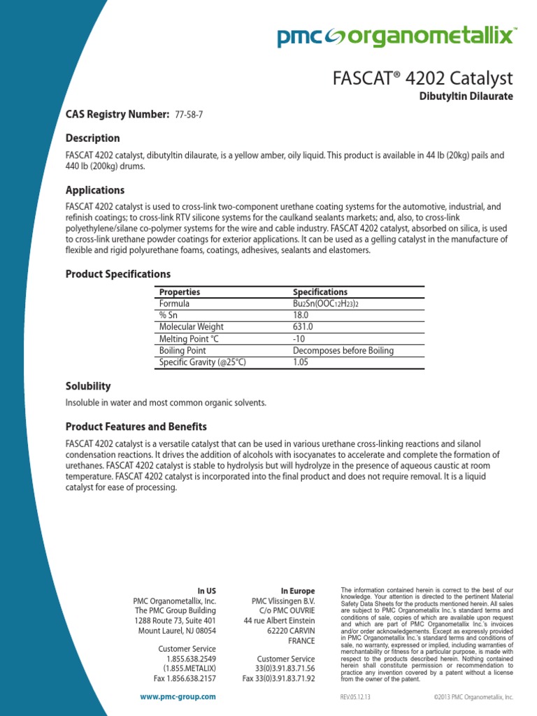 FASCAT® 4202 Catalyst: Dibutyltin Dilaurate CAS Registry Number ...