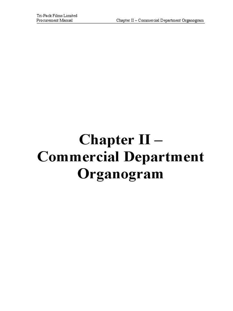 Chapter II - Commercial Department Organizational Chart | PDF