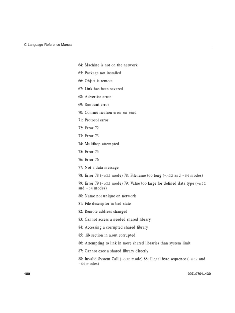 C Language Reference Manual: - O32 - n32 - 64 - O32 - n32 - 64 | PDF | Computers