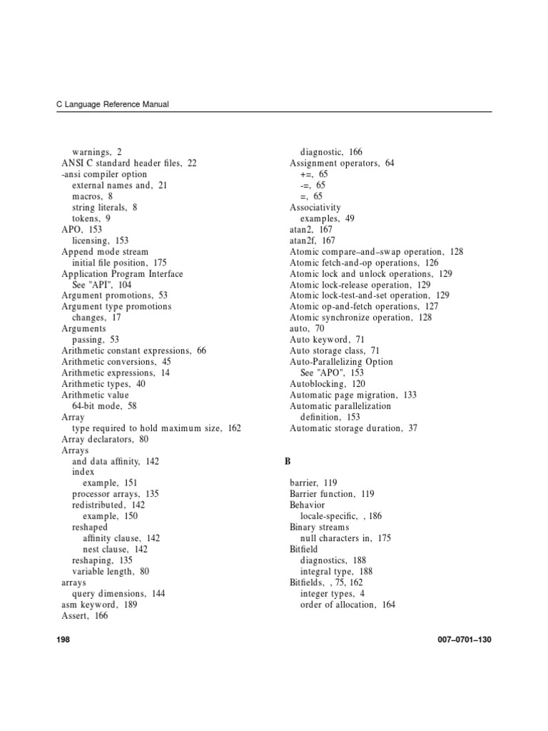 C Language Reference Manual Pdf C Programming Language Notation