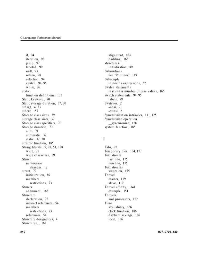 C Language Reference Manual | PDF | Computers