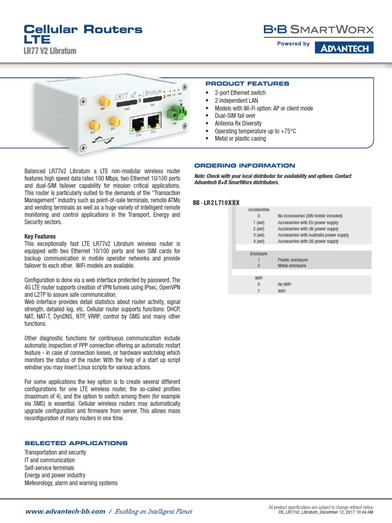 Cellular Routers LTE: LR77 V2 Libratum | PDF | General Packet Radio ...