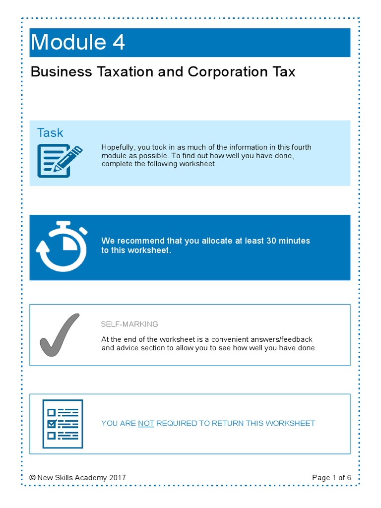 Tax Accounting Worksheet Module 4 | PDF | United Kingdom Corporation ...