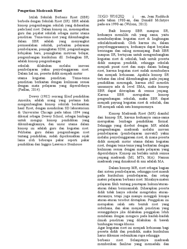 Pengertian Madrasah Riset | PDF