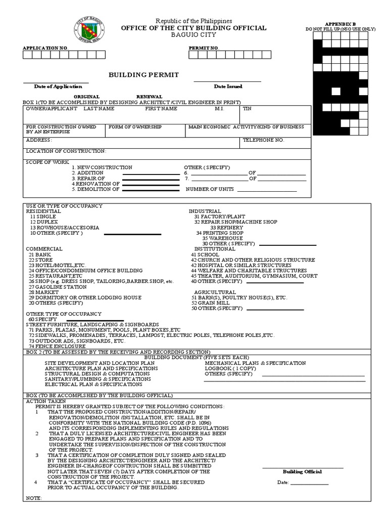 Building Permit Application Form | PDF | Specification (Technical Standard) | Architect