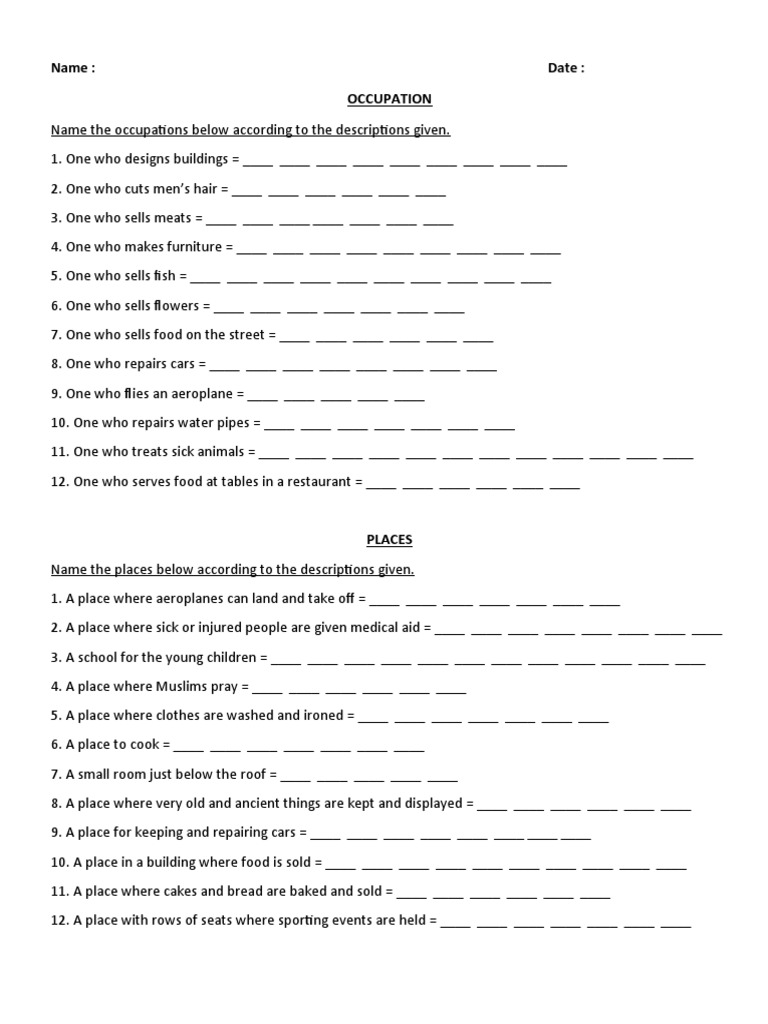 Occupation & Place | PDF