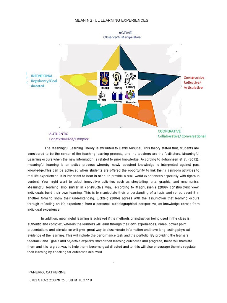 Meaningful Learning in the Classroom | PDF | Learning | Cognitive Science