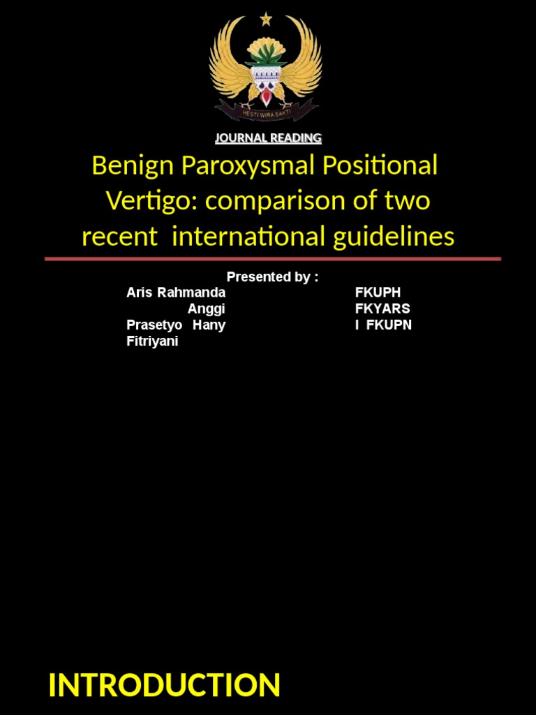 Benign Paroxysmal Positional Vertigo: Comparison of Two Recent ...