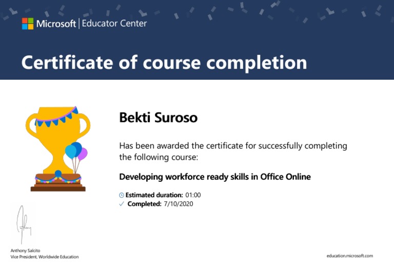 Certificate Microsoft 3 | PDF