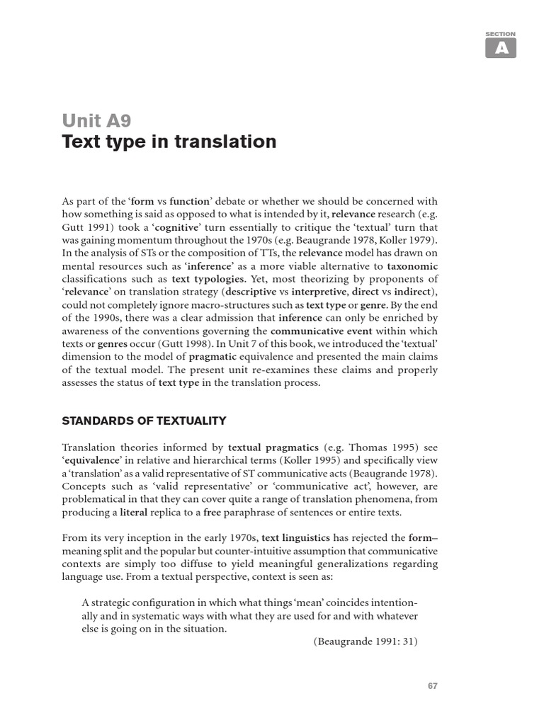 Unit A9: Text Type in Translation | PDF | Translations | Information
