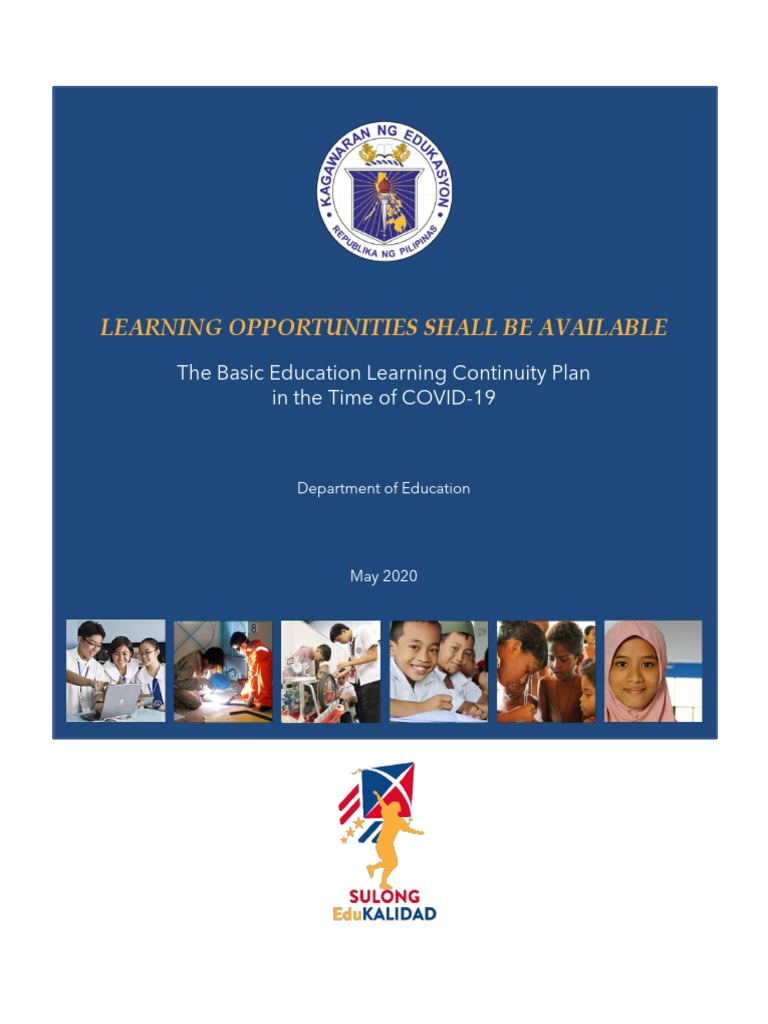 Basic Education Learning Continuity Plan in The Time of COVID-19 | PDF ...