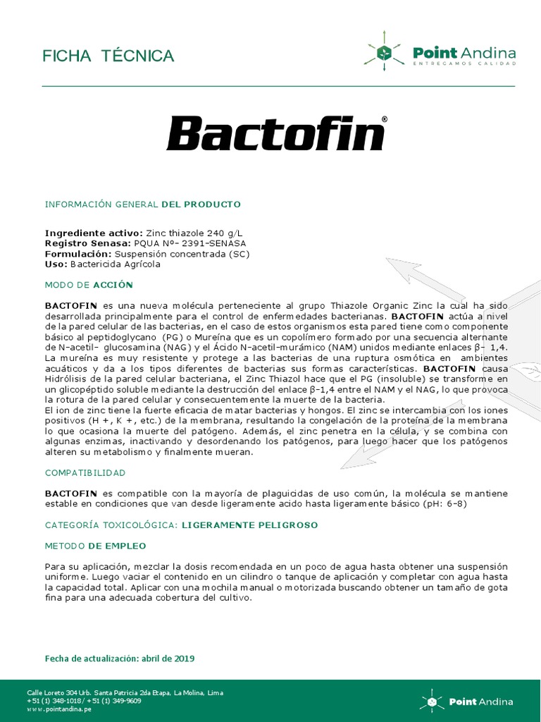 Bactofin-Ficha Tecnica | PDF | Pared celular | Las bacterias