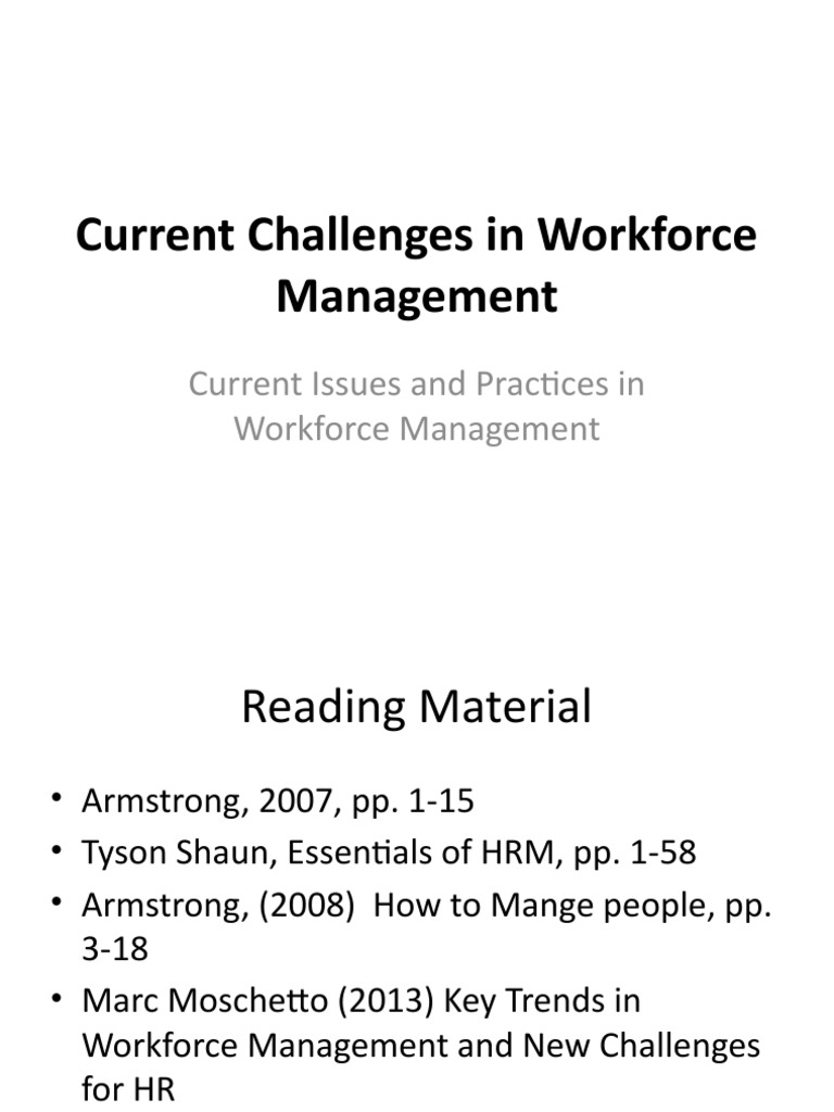 Current Issues and Practices in Workforce Management | PDF | Human ...
