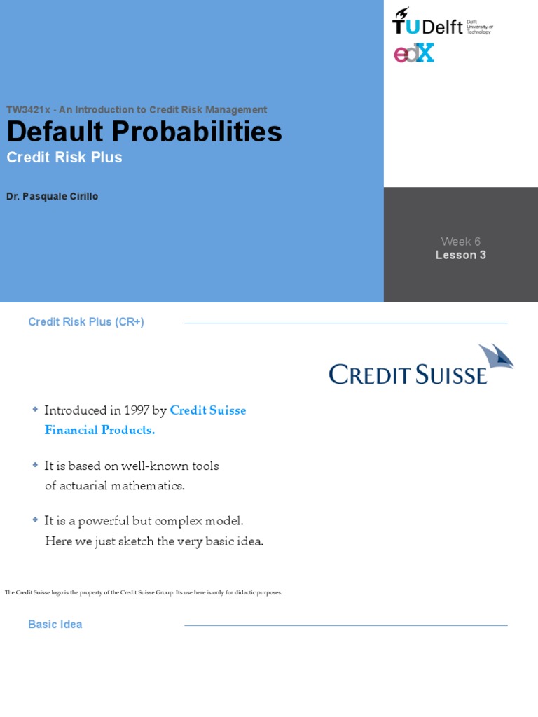 Credit Risk Plus | PDF | Probability Distribution | Poisson Distribution
