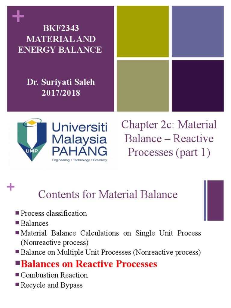 K04 Chap 2c Material Balance Reactive System | PDF | Stoichiometry ...