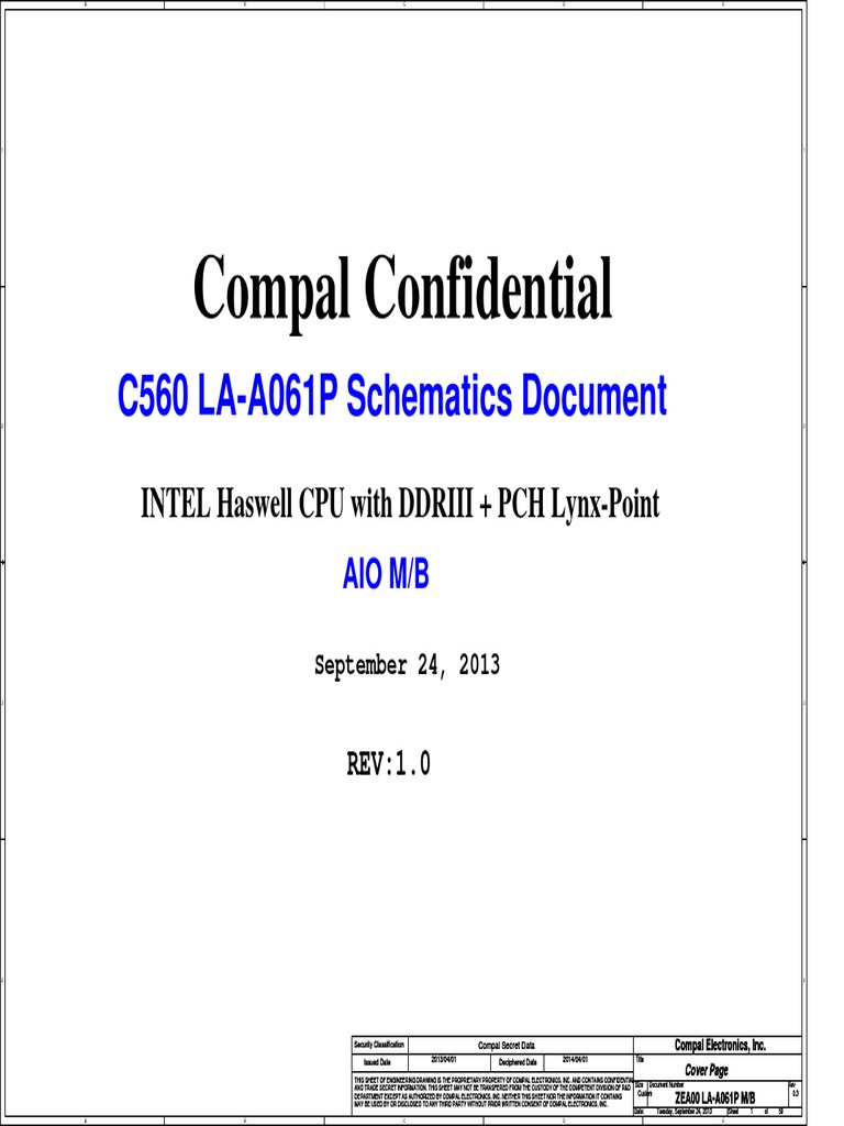 Compal La-A061p r1.0 Schematics | PDF | Usb | Computer Related Introductions