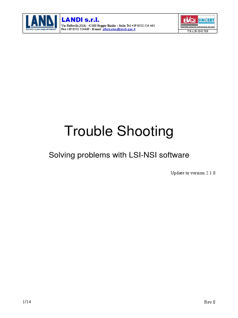 LSI-NSI Software Troubleshooting Guide | PDF | Carburetor | Fuel Injection